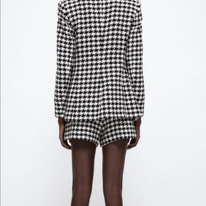 Zara | Jackets & Coats | Zara Texture Houndstooth Jacket | Poshmark